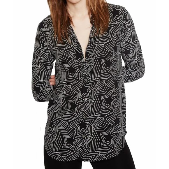 Equipment | Tops | Equipment X Kate Moss Trippy Stars Print Silk Shirt ...